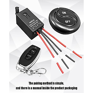 Mini Remote Control Light Switch, 5V/12V/48V Relay Switch, Wireless Remote Switch with 328FT Long Range for LED Lights Household Appliances Garage Door Water Pump Fans