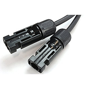 HQST 5 Feet 12AWG Solar Extension Cable with Female and Male Connector Solar Panel Adaptor Kit Tool (5FT Red + 5FT Black)