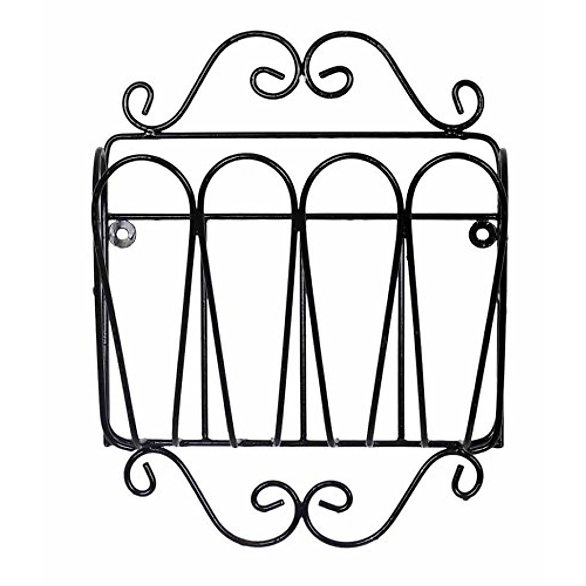 Laredo Wrought Iron Single Pocket Wall Magazine Rack-16 Inches Tall x 12.25 Inches Wide x 4 Inches Deep. Bronze Color. Handmade.