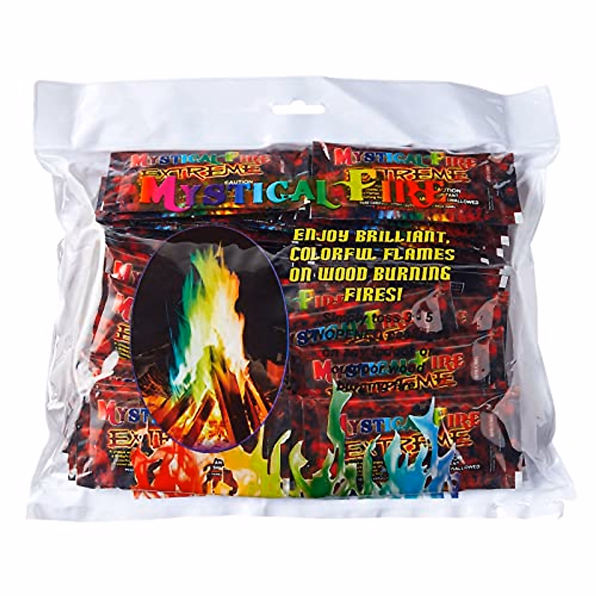 Mystical Fire Extreme Color Changing Flames for Wood Burning Fire Pits, Campfires (50 Packets)