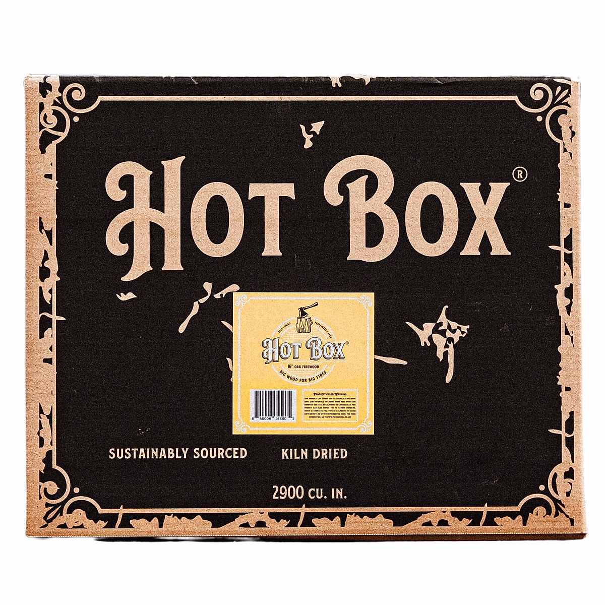 HOT BOX Kiln-Dried Oak Cooking Wood - 8 Inch Cut Logs For Portable Wood-Fired Pizza Ovens and Smokers, 1 Box (1300 Cubic Inches)