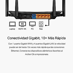 TP-Link Archer C6 IEEE 802.11AC Ethernet Wireless Router/Archer C6 (Renewed)
