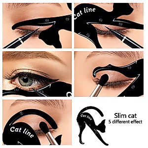 TailaiMei Eyeliner Stencils, Soft Silicone Material Smoky Eyeshadow Applicators Guide Template Tool