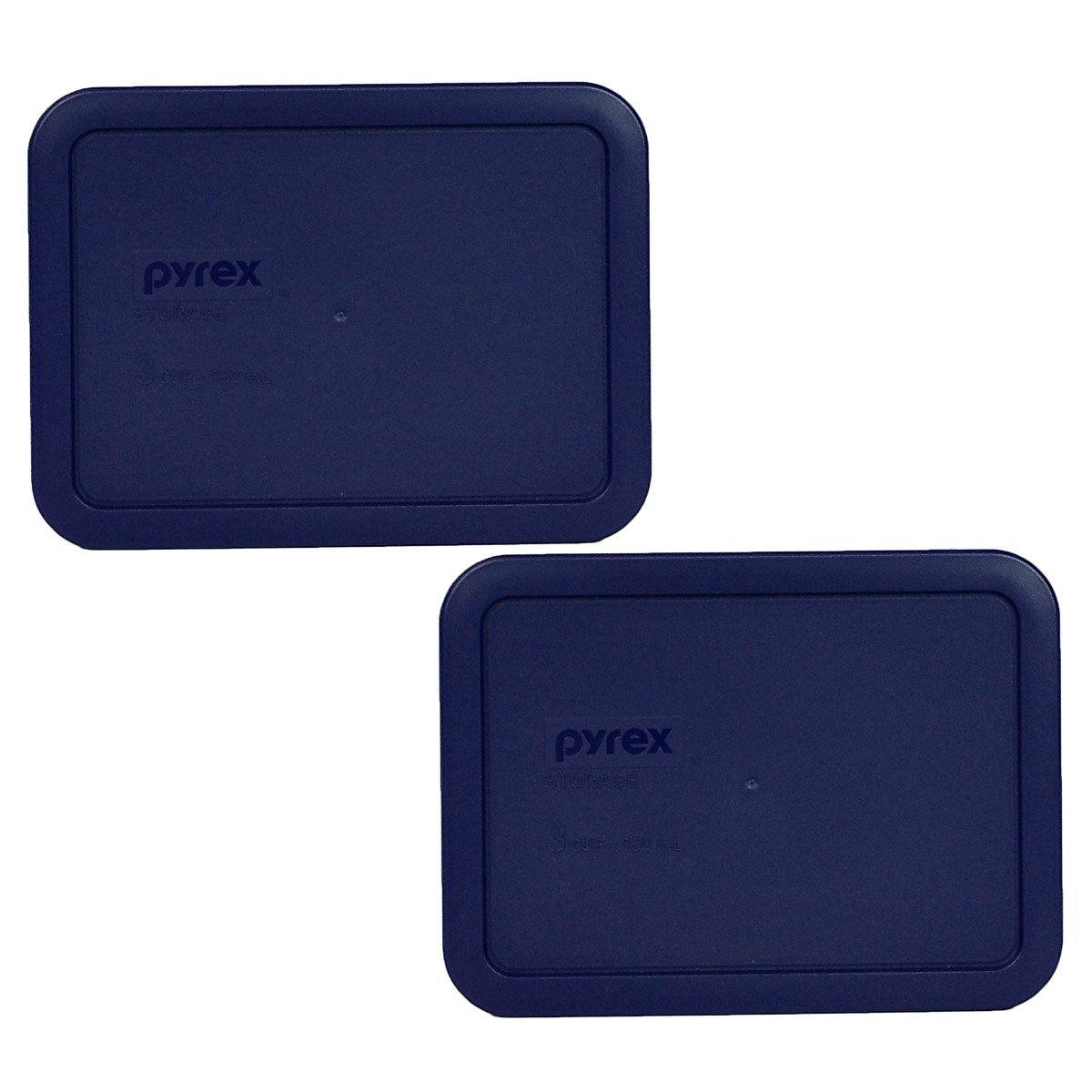 Pyrex 7210-PC 3-Cup Blue Plastic Food Storage Lid, Made in USA - 2 Pack