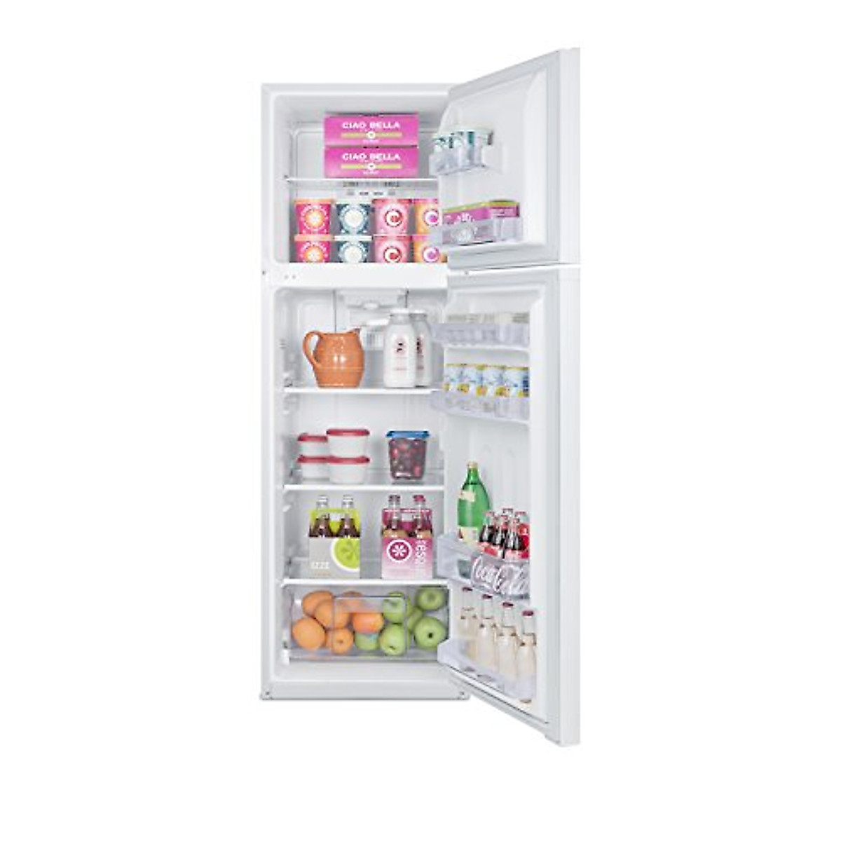 Summit FF946W 8.8 cu.ft. Frost-Free Refrigerator-Freezer With Glass Shelves In Slim 22” Width For Small Kitchens, White