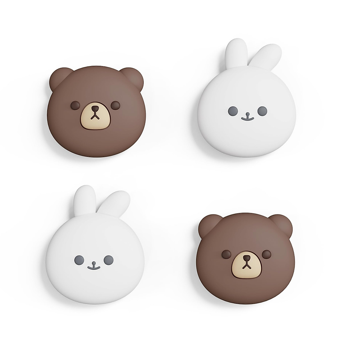 PlayVital Thumb Grip Caps for Steam Deck LCD, Silicone Thumbsticks Grips Joystick Caps for Steam Deck OLED - Chubby Bear & Smiley Bunny