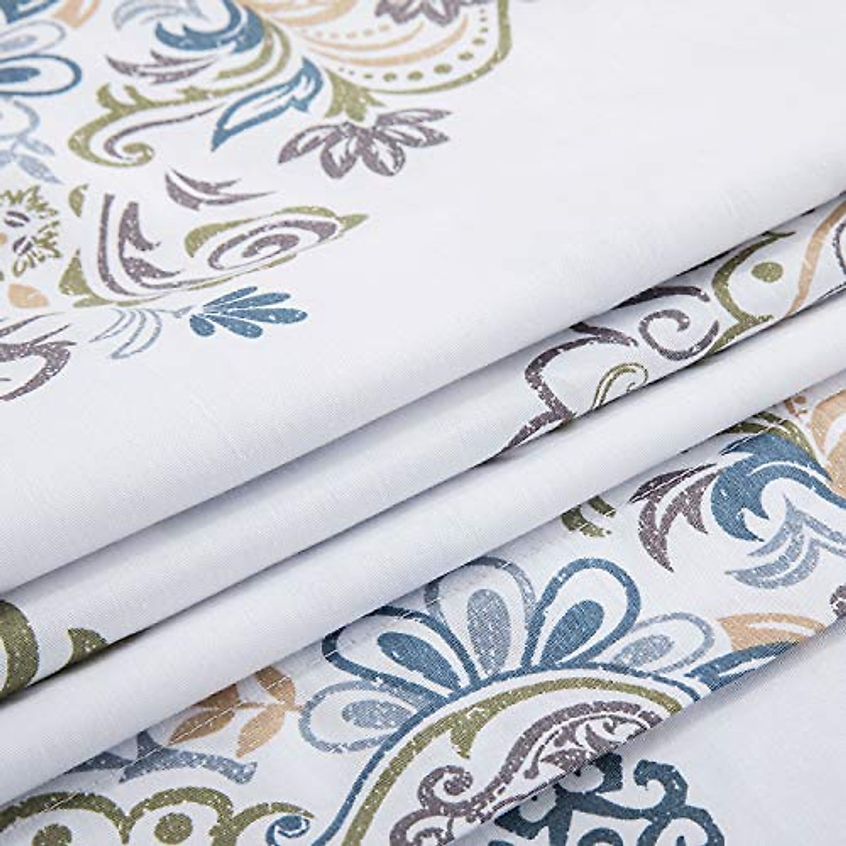 JUCFHY Queen Size Hotel Collections Super Soft Egyptian Cotton 3 Piece Modern Bedding Medallion Damask Duvet Cover Set-1000-Thread-Count Bedding Set 1 Duvet Cover and 2 Pillow Shams