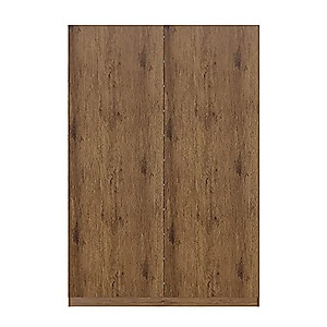 Manhattan Comfort Gramercy Mid Century Modern 2-Section Freestanding Wardrobe Armoire Closet, Nature and Textured Grey