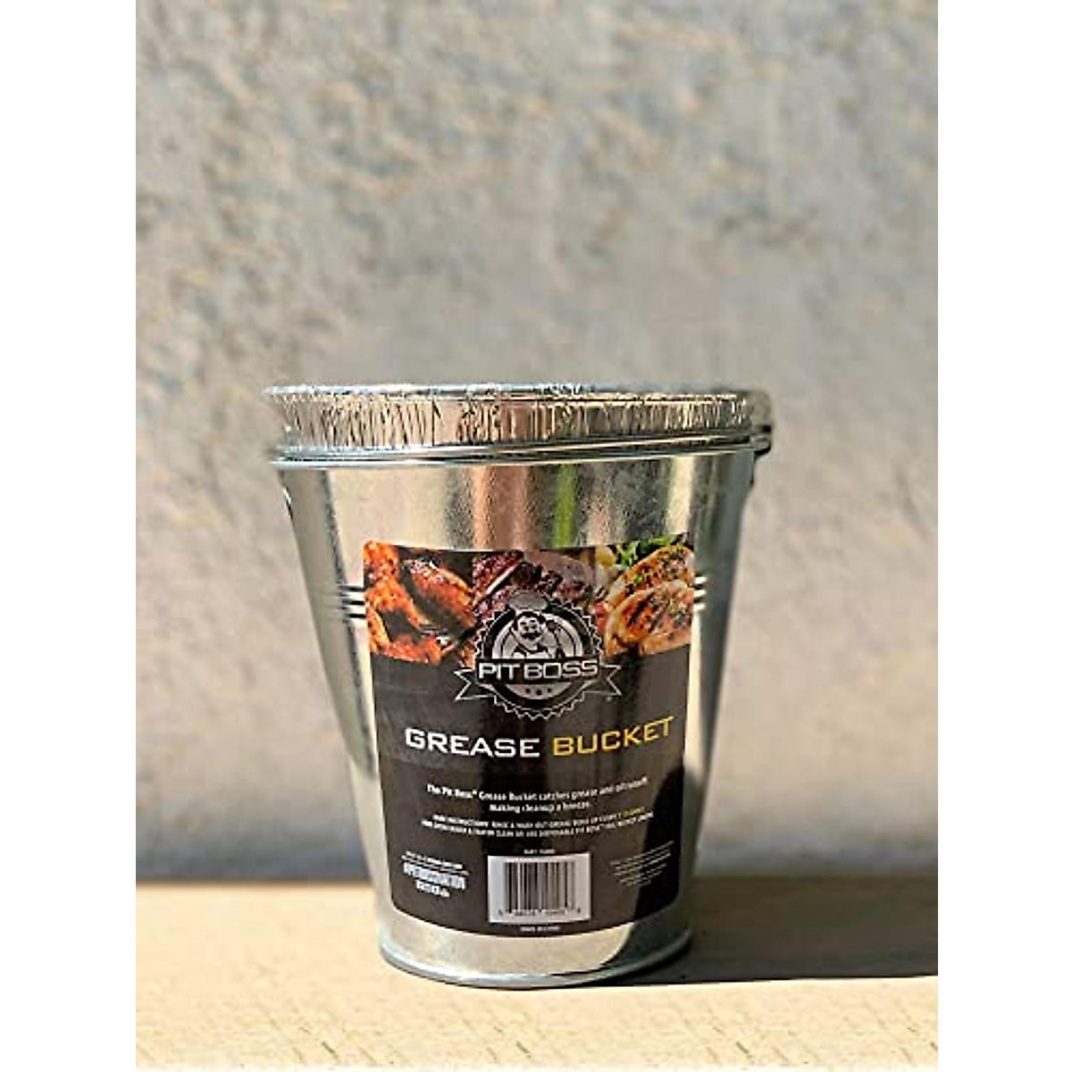 (15 Pack) Grease Bucket Liner Compatible with Pit Boss Grills 67292 Foil, Oklahoma Joe's 9518545P06, Rec Tec Large Bucket & Other Grill Bucket Accessories l 6.3” x 6.0” l Disposable Aluminum