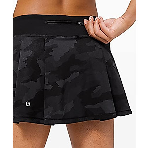 Lululemon Athletica Pace Rival MR Skirt (Heritage 365 Camo Deep Coal Multi/Black, Size 14)