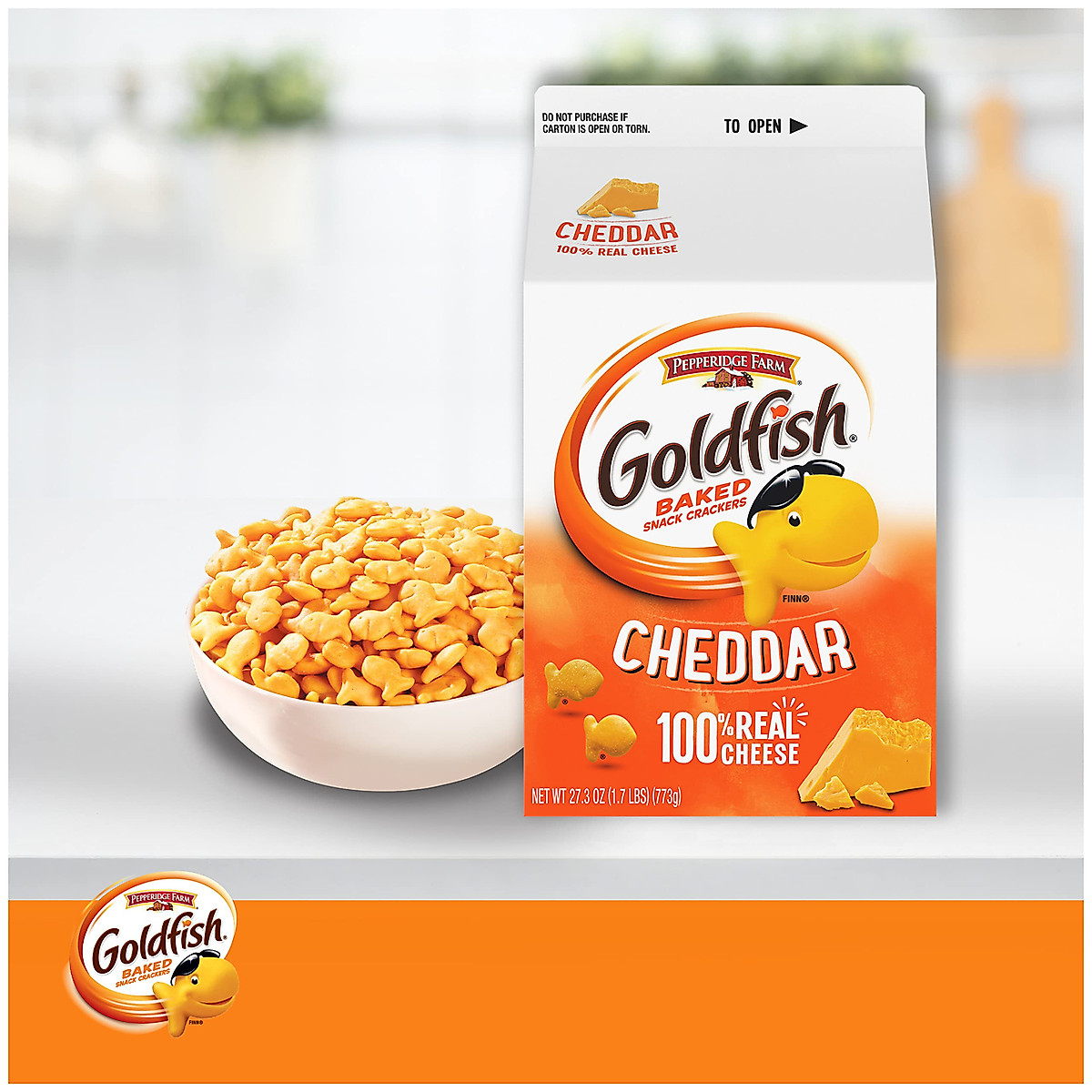 Goldfish Cheddar Cheese Crackers, 27.3 oz Carton