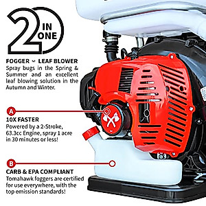 Tomahawk Turbo Boosted Backpack Fogger Leaf Blower ULV Sprayer Machine for Garden Spraying with Gas Powered Engine