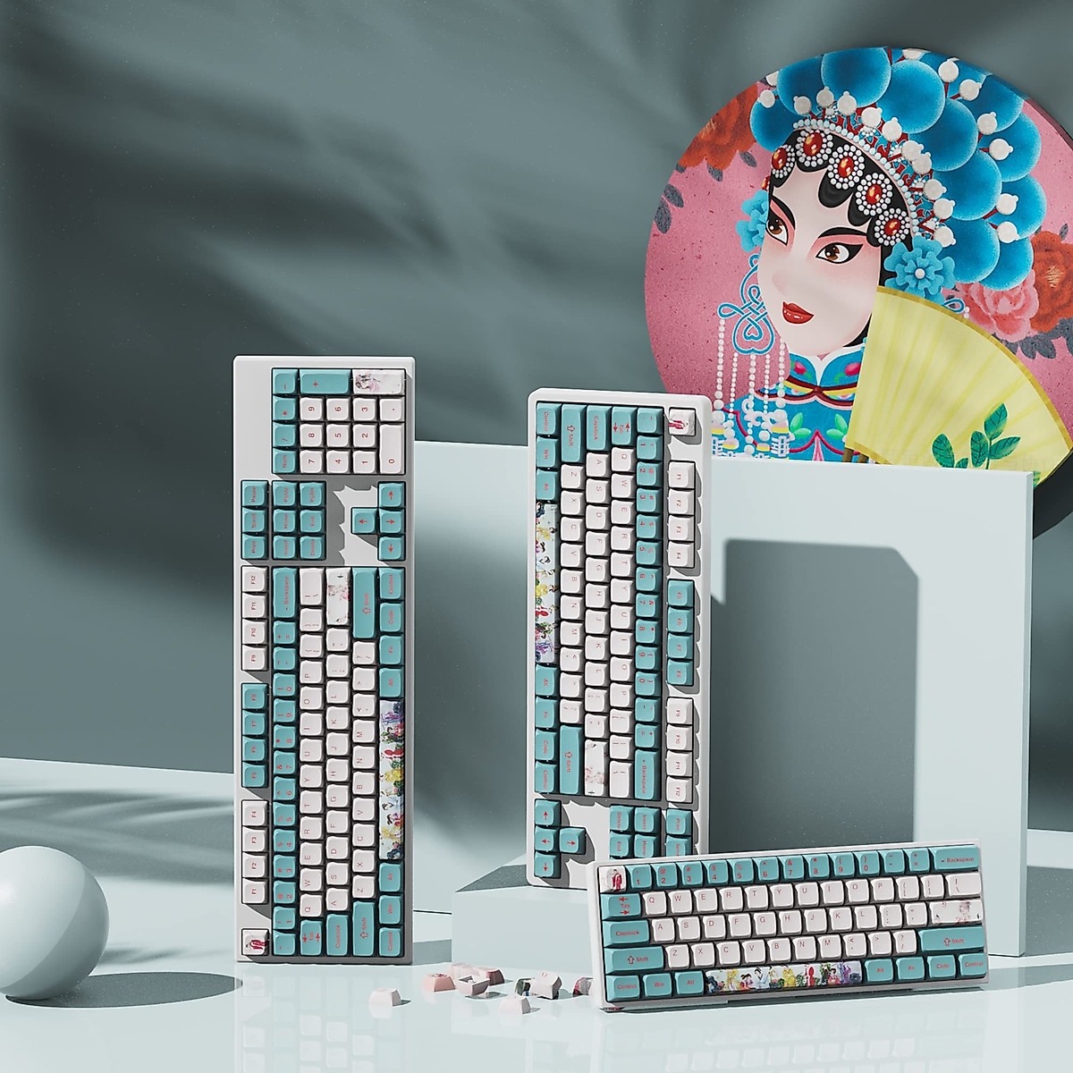 PBT Keycaps, XDA Profile Keyboard Keycaps Full Set, DYE-Sub Custom Keycaps for Cherry Gateron MX Switches Mechanical Keyboards