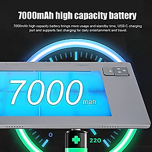Tablet 10.1 inch, for Android 12 FHD Display Tablets, 6GB RAM 256GB ROM, MTK6580 Octa Core CPU, 2.4G / 5G Dual Band WiFi, 8MP + 16MP, Dual SIM Dual Standby (Blue)