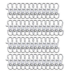 Livder Metal Swivel Lanyard Snap Hooks and Split Key Rings Chain Hook Keychain, 100 Pieces