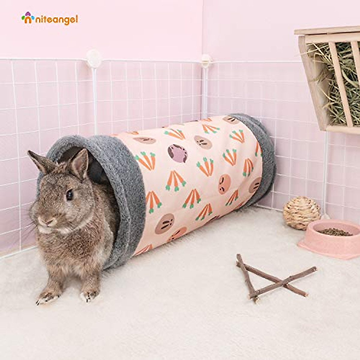 Niteangel Guinea Pig Tubes & Tunnels for Dwarf Rabbits Bunny Guinea Pigs and Other Small Animals