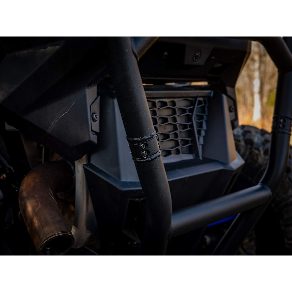 SuperATV Rear Bumper for 2020+ Polaris RZR PRO XP/PRO XP 4 - Made of 1.75 Inch Steel Tubing - UV Resistant Powder Coating - Does Not Block Rear Cargo Area - Mounts Directly to Frame for Easy Install