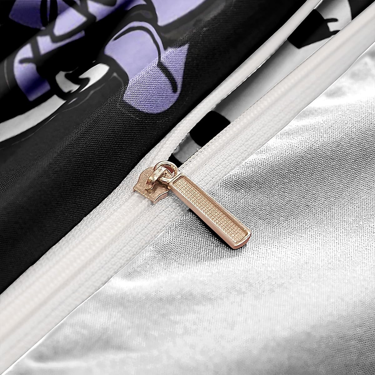 XYRXARIC 3PCS Bedding Set,Kuromi Comforter Duvet Cover Set Twin Full Queen King Size Quilt Cover for Kids Teens Bedroom Decoration （Twin）