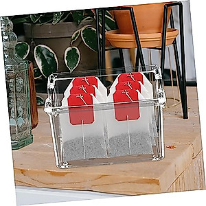 Mikinona Tea Bag Storage Box Coffee Station Holder Kitchen Pantry Organizer Seasoning Bag Box Clear Organizer Box Clear Organizer Bags Teabag Organizer Box Acrylic Coffee Box Tea Bag Holder
