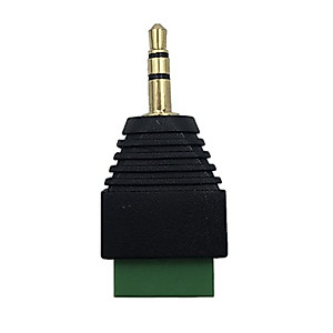 CERRXIAN 3.5mm 3 Pole Stereo Audio Video Male to 3 Screw Terminal Female Double Track Headphone Replacement Solderless Balum Converter Adapter (2-Pack)