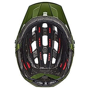 Schwinn Bunker ERT Bike Helmet for Adult Men Women, Can Fit Head Circumference 59-63cm, with 17 Air Vents, Pivoting Visor, & Adjustable Locking Strap, Large, Green