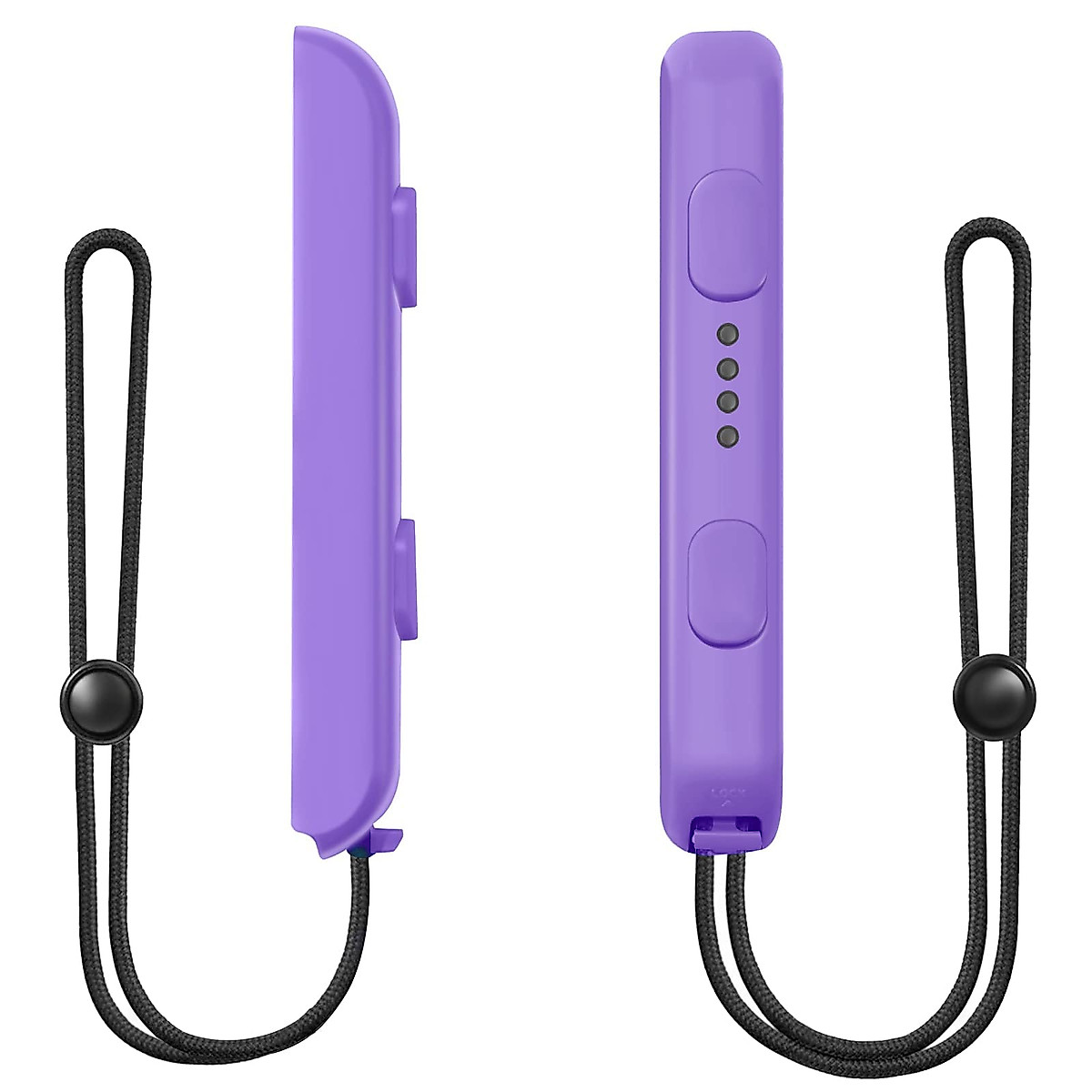 XBERSTAR1pair Straps for Switch Original .Con Strap with Thumb Grips Cap (Purple&Black Straps)