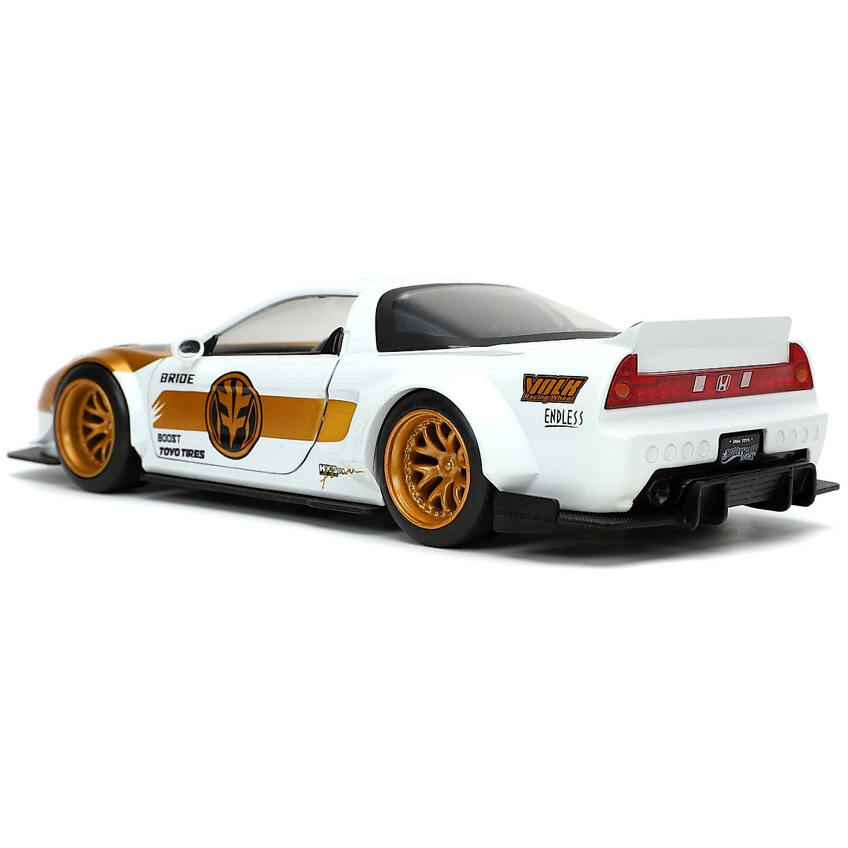 Jada Toys Power Rangers 1:24 2002 Honda NSX Type-R Japan Spec Die-cast Car with 2.75" White Ranger Figure, Toys for Kids and Adults