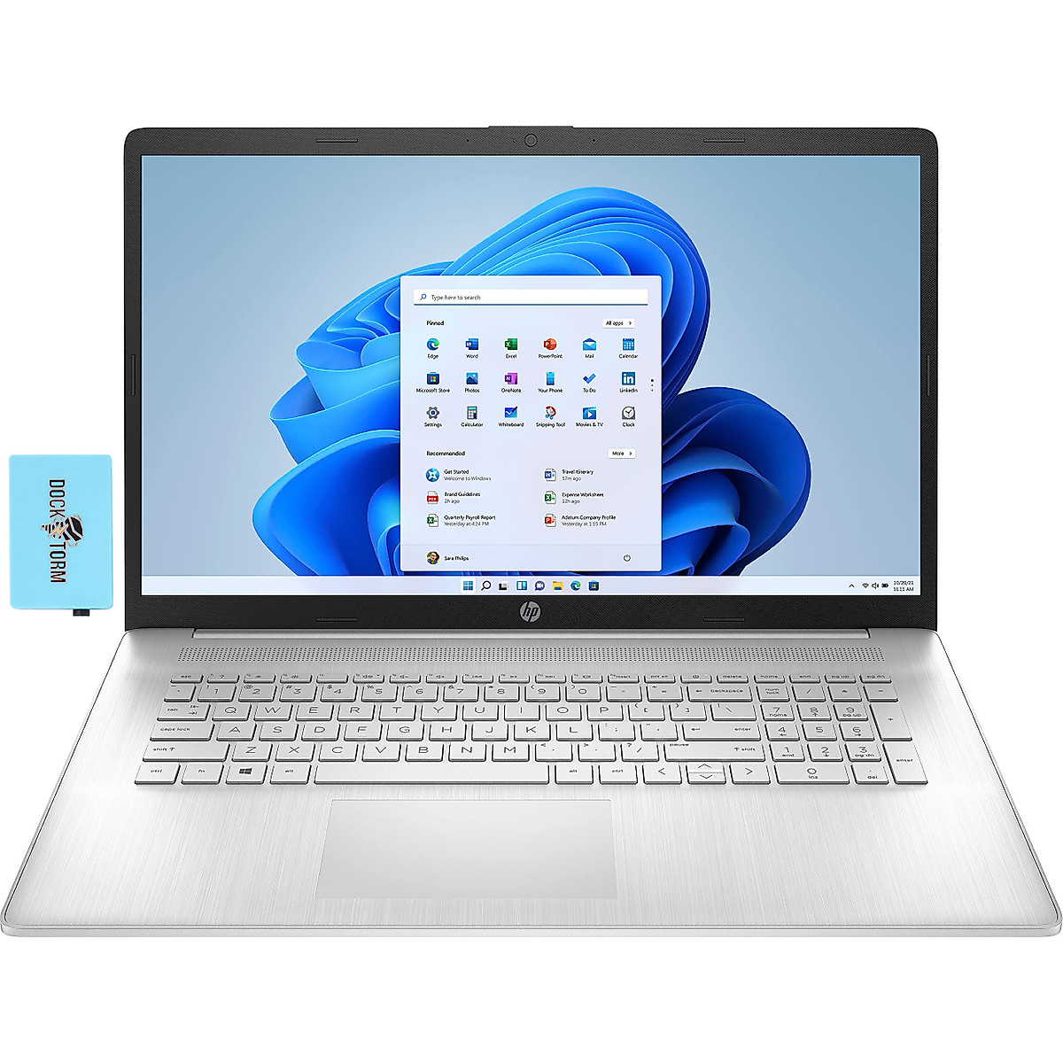 HP 17-cp0700dx Home & Business Laptop (AMD Ryzen 5 5500U 6-Core, 16GB RAM, 1TB PCIe SSD, AMD Radeon, 17.3" 60Hz Full HD (1920x1080), WiFi, Bluetooth, Webcam, HDMI, Win 11 Home S-Mode) with Hub