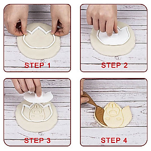 Flycalf Dog Cookie Cutter Schnauzer Baking Dough Tools with Plunger Stamps PLA Accessories Cutter Molds Gifts for Kids Decorative Party 3.5" Kitchen Cake Supplies