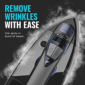 Pursteam World's Best Steamers Steam Iron for Clothes 1700W with Self-Cleaning Nonstick Stainless Steel Soleplate, Auto Shutoff, Anti-Drip