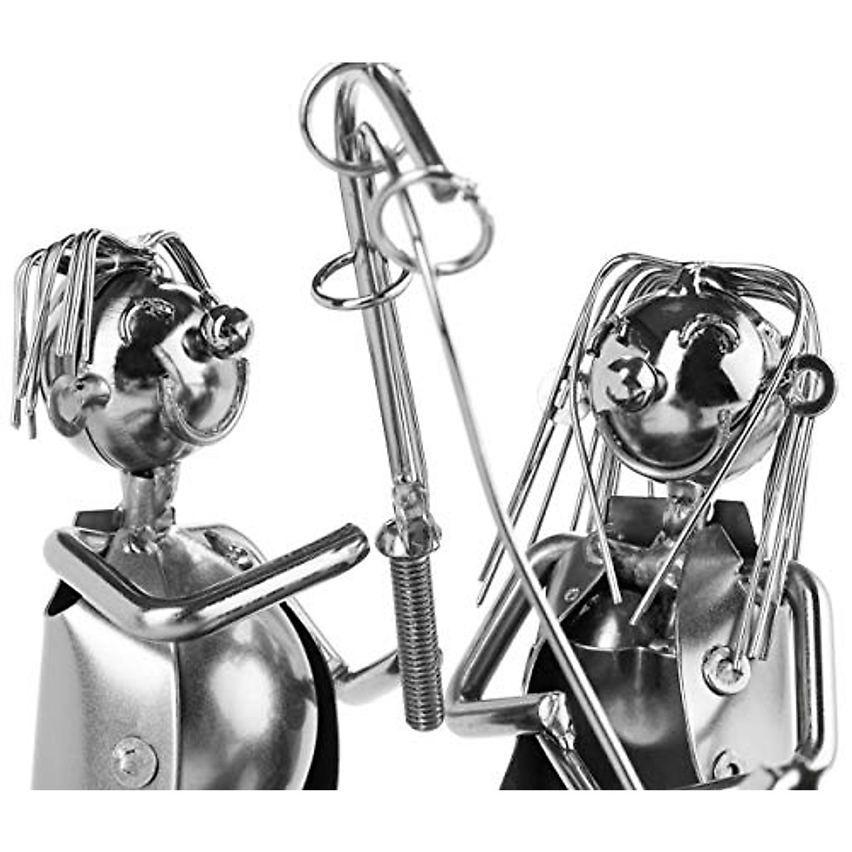 BRUBAKER Wine Bottle Holder Couple in Fishing Boat Sculptures and Figurines Decor Wine Racks and Stands Gifts Decoration