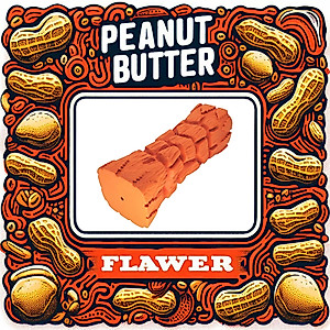 PETITUDE Dried Trunk Dog Toy, Peanut Butter Flavor, Squeaky,Tough Chew Stick Toy, Suitable for Large Dogs, Puppies and Strong Chewers, Made of Non-Toxic Natural Rubber (Cube Fiesta red)