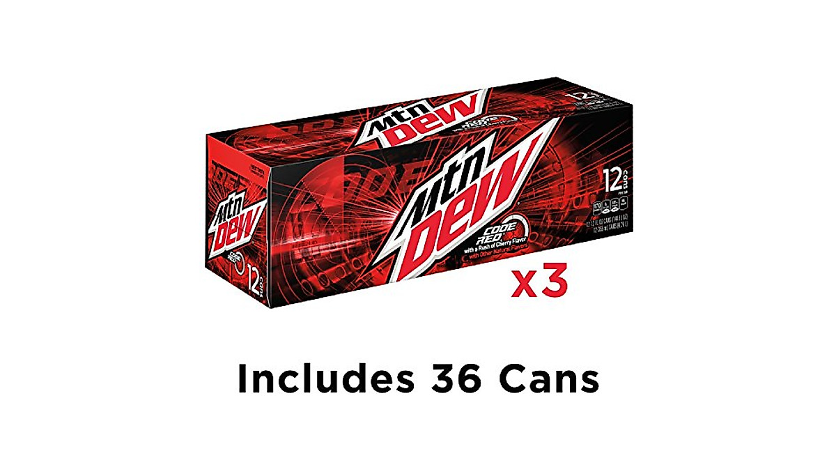 Mountain Dew Code Red Soda 36-Pack - Bold Cherry Flavor for Any Occasion