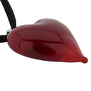 Glass Of Venice Passione Italian Red Murano Glass Heart Pendant Necklace for Women - Handmade Blown Glass Necklace Made in Italy