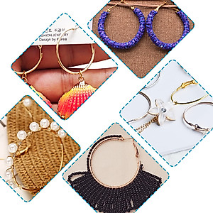 60pcs Beading Hoop Earrings Finding,FUNCYboo 50mm Round Earring Hoop Open Earring Beading Hoops for Jewelry Making DIY Crafts