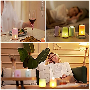 Eucalyptus & Chamomile Scented Candle with 72-Hour LED Light,Healing Moon and 2-in-1 Design,1.3oz Soy Wax 10 Hours Long Lasting Burn,Candles for Home Scented Perfect Spiritual Aromatherapy Gift