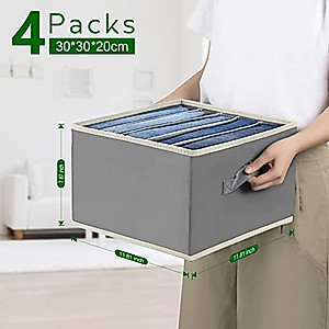 homsorout Wardrobe Clothes Organizer, Trapezoid Storage Bins, Foldable Drawer Organizers for Clothing, Fabric Closet Organizers and Storage Baskets for Clothes, Home, 7 Pack, Grey