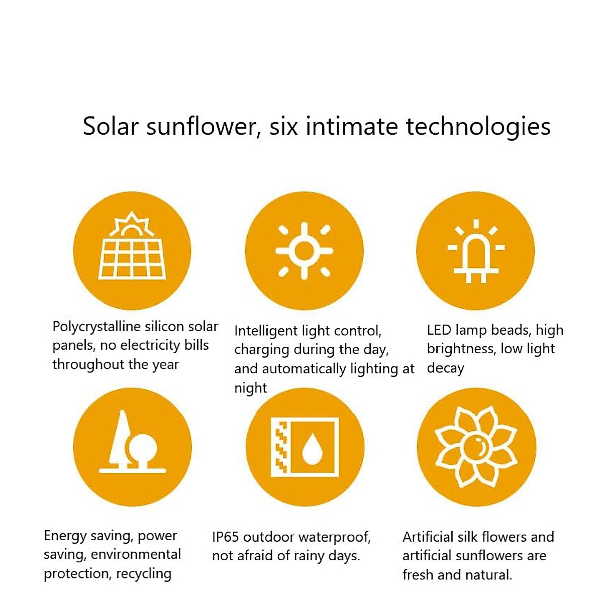 SLXTOU Led Solar Sunflower Flower Light, Outdoor Garden Garden Decoration Light, Lawn Plug-in Light