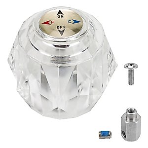 RP41661 Shower Handle Kit Replacement for Delta and Peerless Single Handle Tub Faucets, Clear Acrylic Shower Knob with Button, Screw and Connector