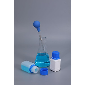 ASEVAT Plastic Narrow Mouth Lab Reagent Bottles, HDPE Square Sample Storage Container, Chemical Container Bottle with Inner Cover, Empty Pill Bottles (Translucence, 2 OZ/60ml)