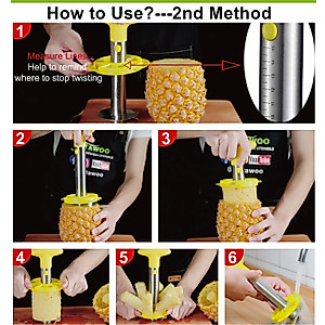 Pineapple Corer and Slicer [Reinforced sharp blades & Heavy duty & Durable], Yhtawoo Pineapple Cutter Corer Peeler, Stainless Steel Decorer Fruit Knife,Easy Core Remover