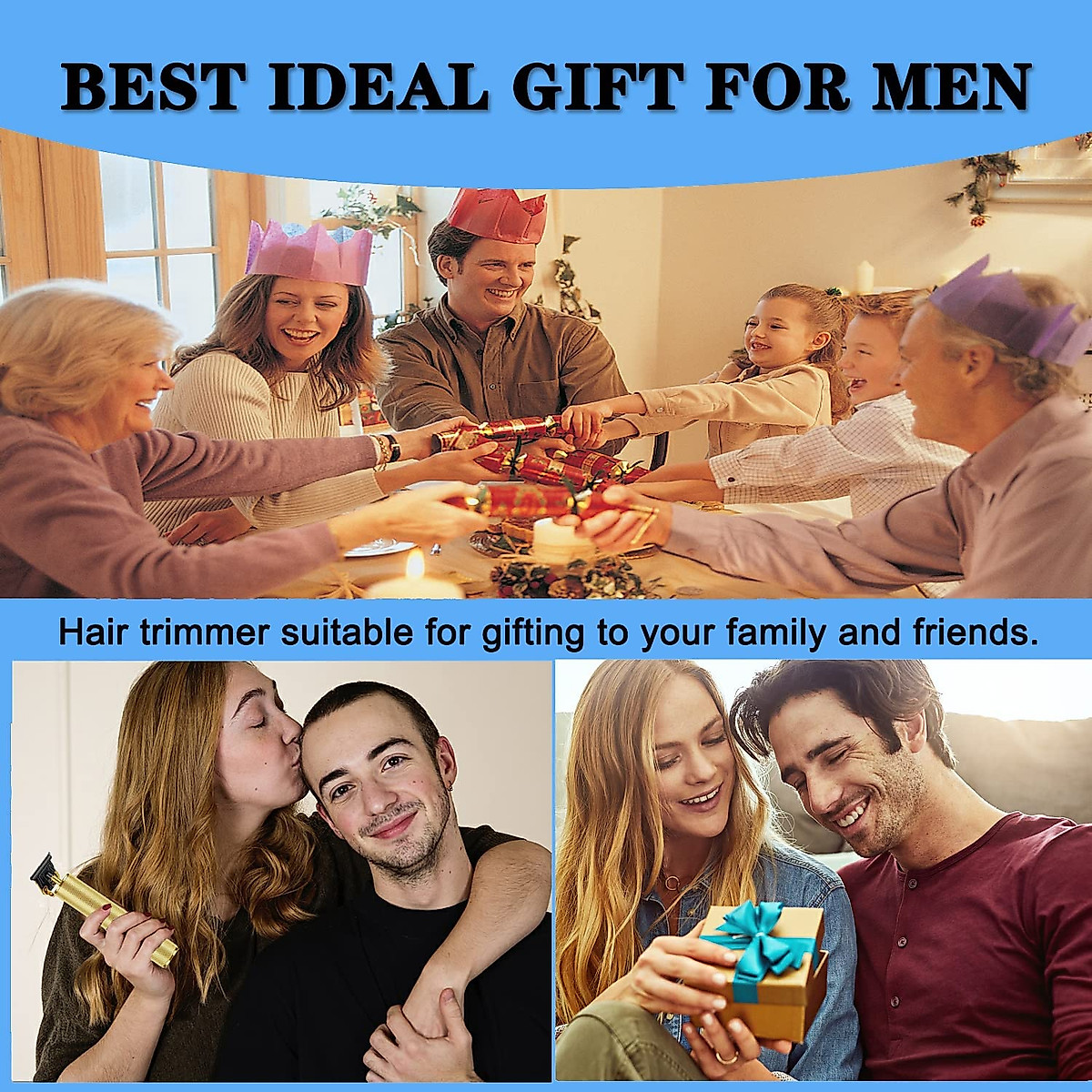 LEESION Hair Clippers for Men,Professional Hair Trimmer Cordless Hair Clipper Zero Gapped T-Blade Beard Trimmer, Hair Trimmer for Men Rechargeable Grooming Kit with Guide Combs Gifts for Men