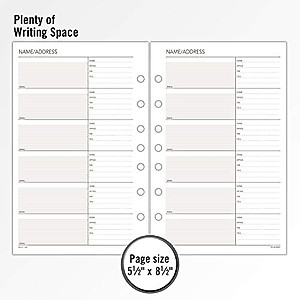 AT-A-GLANCE Day Runner Telephone and Address Pages, Refill, Loose-Leaf, Undated, for Planner, 5-1/2" x 8-1/2", Size 4, 32 Sheets/Pack (011-230)