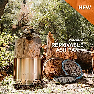 Solo Stove Bonfire 2.0, Smokeless Fire Pit | Wood Burning Fireplaces with Removable Ash Pan, Portable Outdoor Firepit - Ideal for Camping, Stainless Steel, H: 14 in x Dia: 19.5 in, 20 lbs