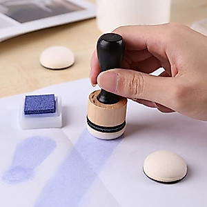 Mini Ink Blending Brushes Tools 2 Handle with 42 Refills Replacement Round Foams and 20 Plastic Storage Cases Stackable Jars Set for Scrapbooking Painting Art Supplies Tool Craft Cardmaking Drawing