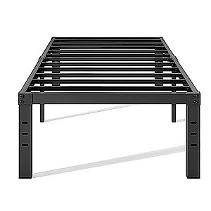 Caplisave 14-Inch High Metal Platform Bed Frame,Max 2000lbs Heavy Duty Metal Slat Support,Underbed Storage，Easy Assembly，No Box Spring Needed，Black,Twin