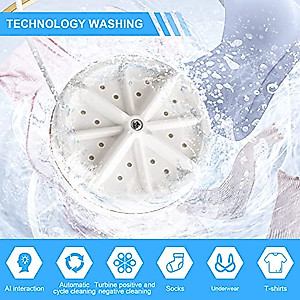 Portable Washing Machine Mini Washing,Mini Dishwashers Ultrasonic Turbo Disinfection with USB, Suitable for Home, Business, Travel, College Room, RV, Apartment