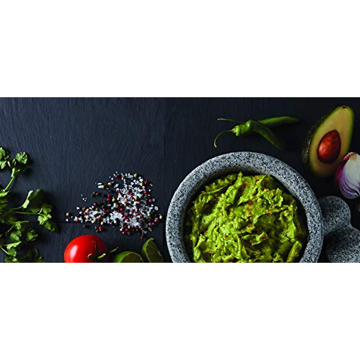 Vasconia 4-Cup Granite Molcajete Mortar and Pestle, Gray