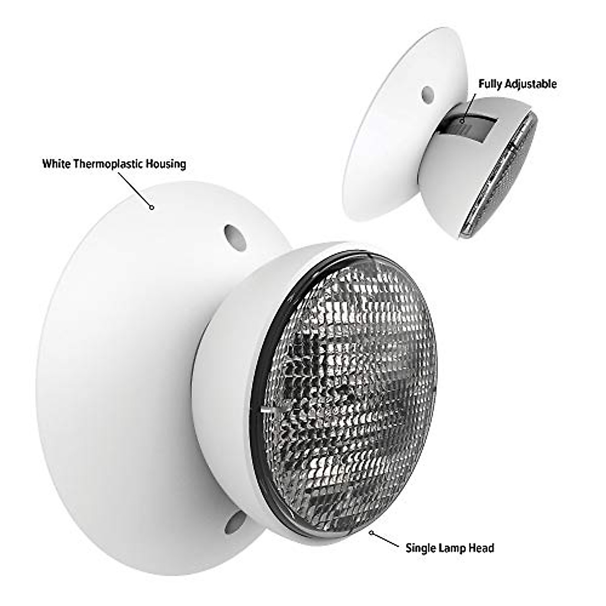 HUBBELL CIRS Emergency Light, Single Head, White