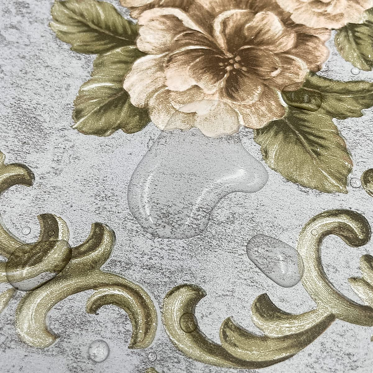 Yifasy Shelf Liner Grey Royal Floral Drawer Cabinets Furniture Decorative Paper Wallpaper PVC Self Adhesive 118x17.7 Inch